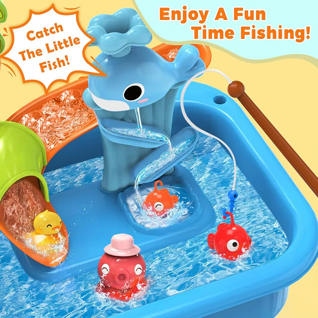 Kids Kitchen Sink Toy with Running Water | Vegetable Washing Basin Play ...